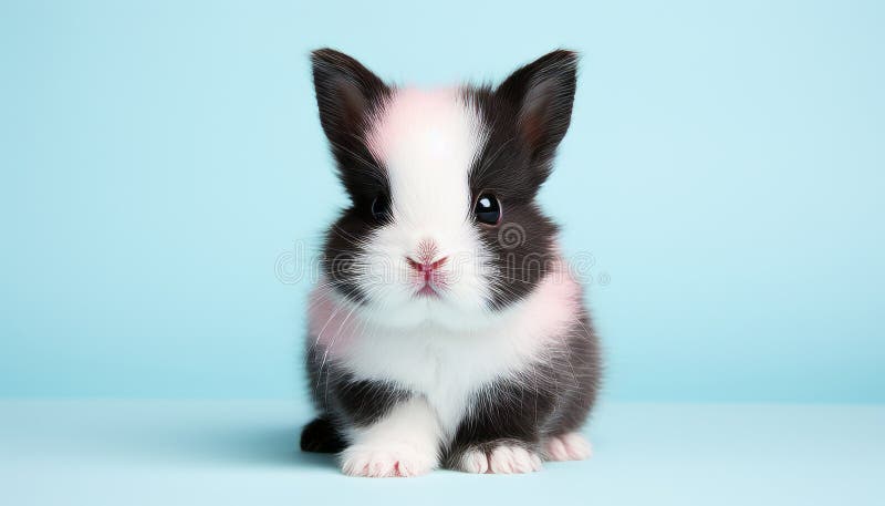 Cute and Playful Bunny Rabbit with Fluffy Fur on a Vibrant Solid Color ...
