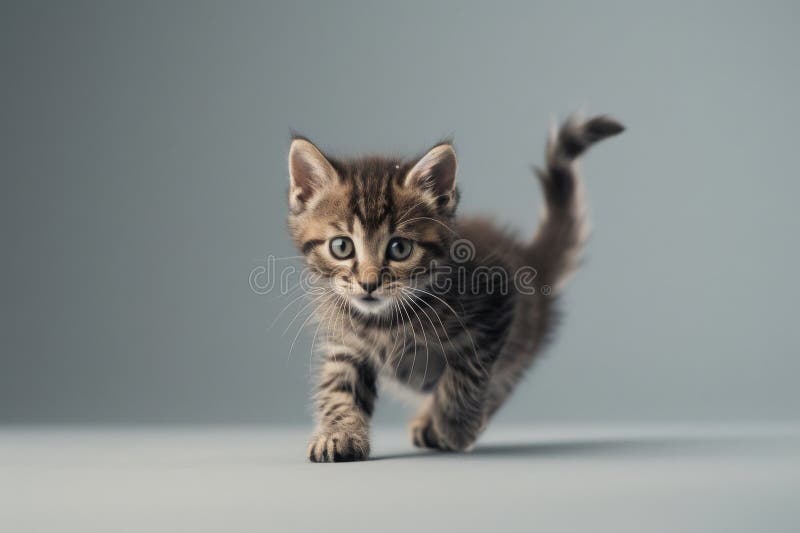 Mischievous Kitten Chasing Its Tail Stock Illustration - Illustration ...
