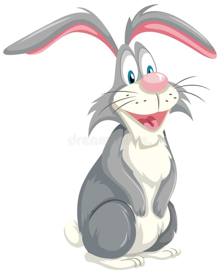 Cute Playful Rabbit Cartoon Character Stock Vector - Illustration of ...
