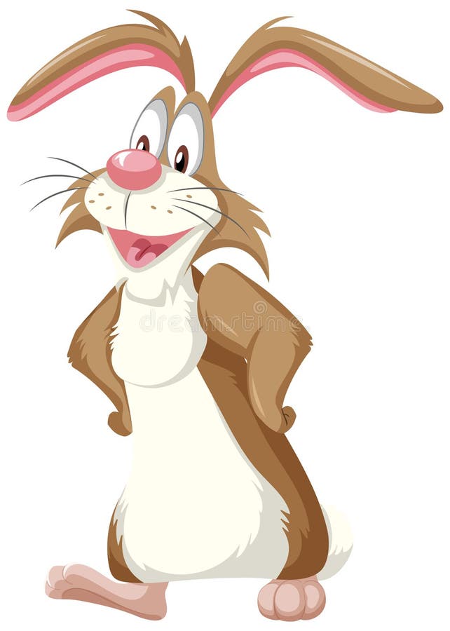 Cute Playful Rabbit Cartoon Character Stock Vector - Illustration of ...