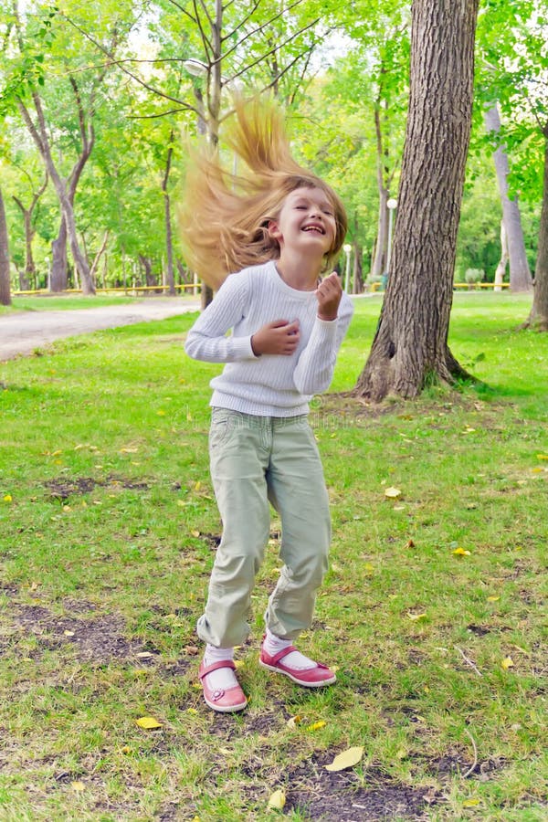 Cute playing girl stock photo. Image of action, seven - 51700880