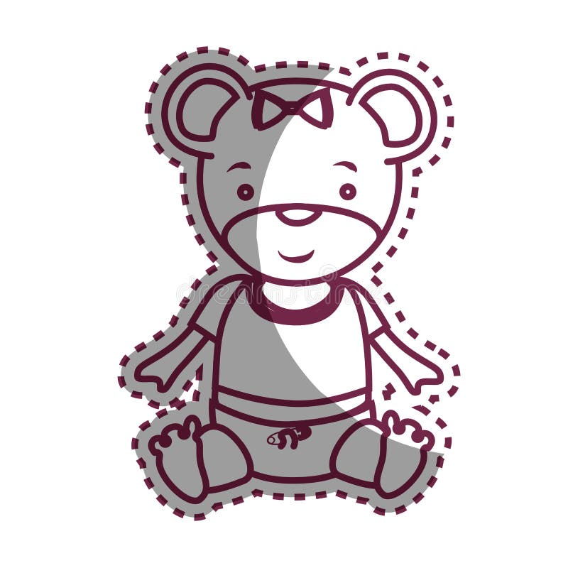 Cute plush doll icon stock vector. Illustration of doll - 88372617