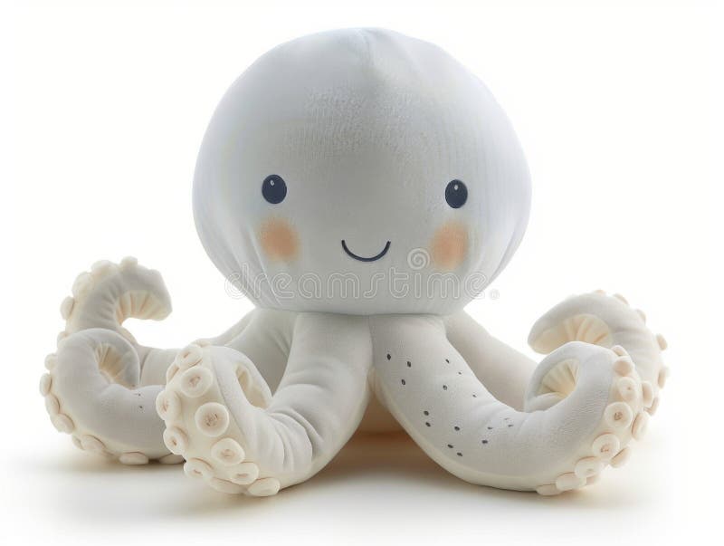 Cute Plush Octopus Toy with Smiling Face and Curling Tentacles for Kids ...
