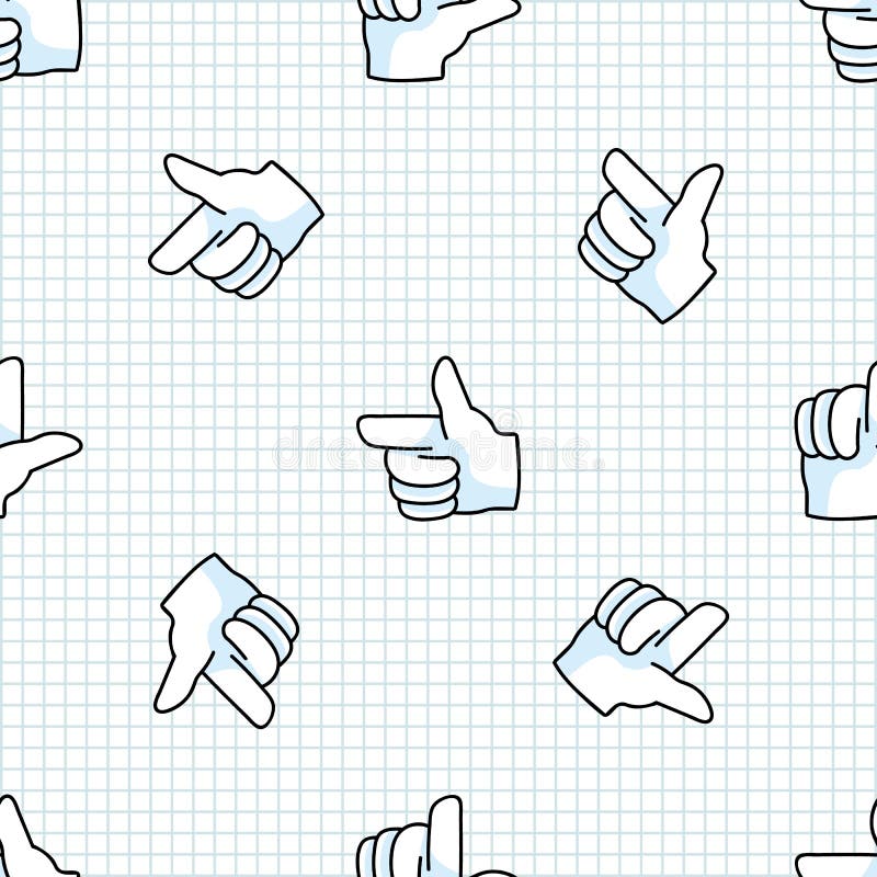 Cute Pointing Hand Symbol Cartoon Doodle Clip Art. Hand Drawn ...