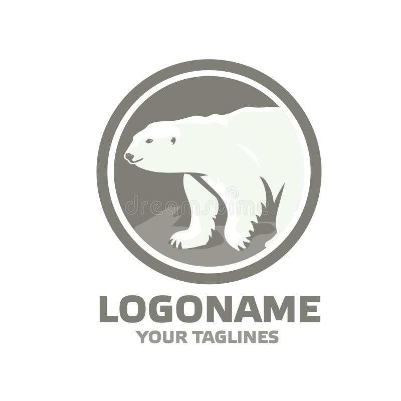 Cute Polar Bear in Circle Logo Stock Vector - Illustration of circle ...