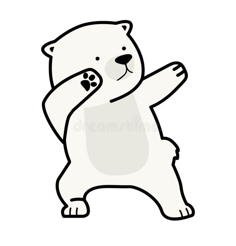 Cute Polar Bear Dabbing Movement Icon Stock Vector - Illustration of ...