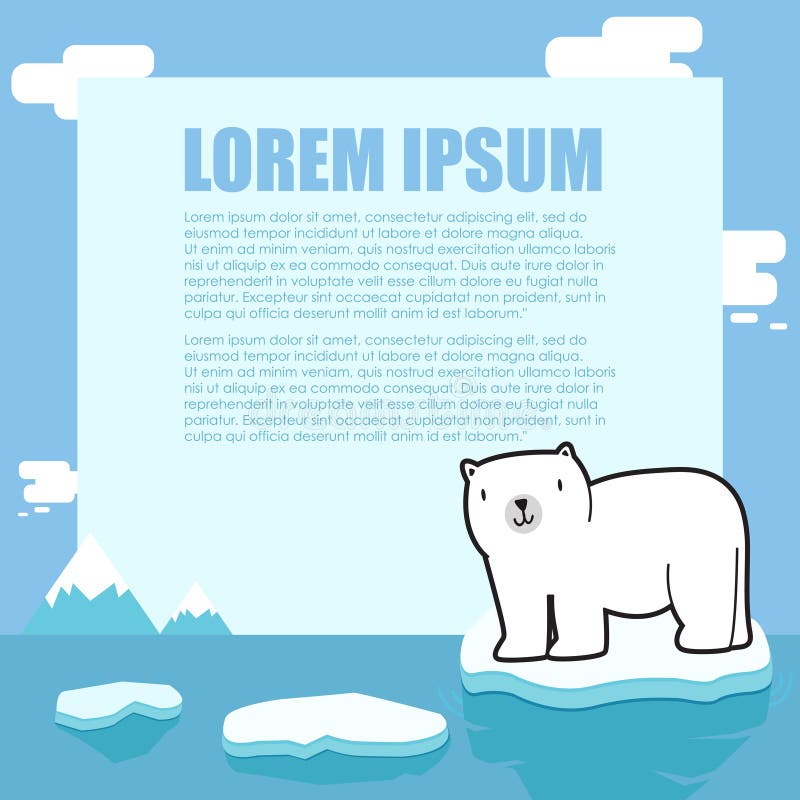 Cute Polar Bear Frame Design Stock Vector - Illustration of polar ...