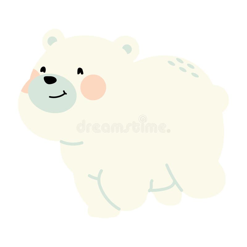 Cute Polar Bear Running Animal Stock Vector - Illustration of cute ...