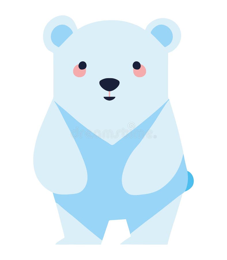 Cute polar bear standing stock vector. Illustration of vector - 272325967