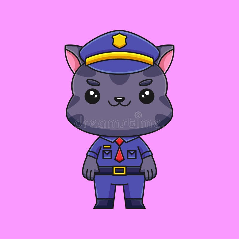 Cute Police Cat Cartoon Doodle Hand Drawn Concept Kawaii Icon ... Cute Police Cat Cartoon Doodle Hand Drawn Concept Kawaii Icon ...