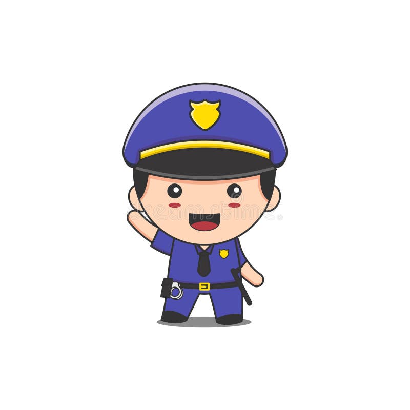 Cute Police Man Vector Illustration Stock Vector - Illustration of ...