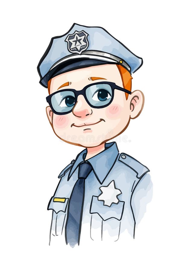 Cute Policeman Cartoon Vector Illustration. Stock Vector - Illustration ...