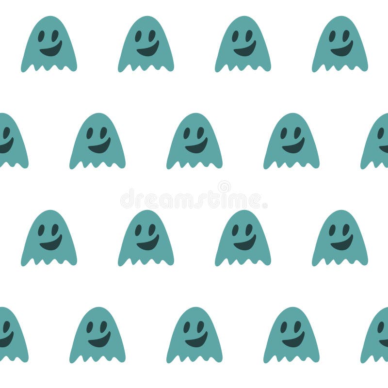Cute Poltergeist Ghost Boo Seamless Pattern for Halloween Stock ...