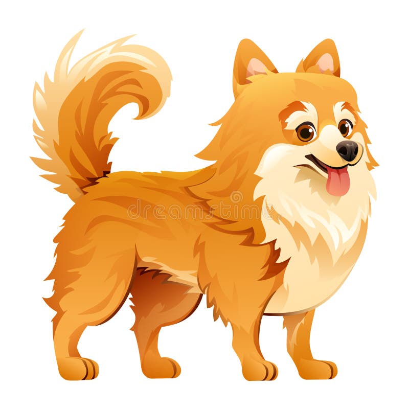Cute Pomeranian Dog Illustration Stock Vector - Illustration of mascot ...