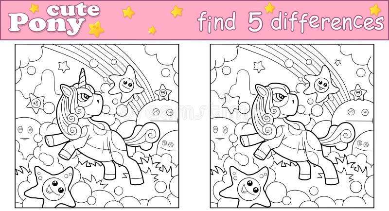 Find Differences Unicorn Stock Illustrations – 236 Find Differences ...