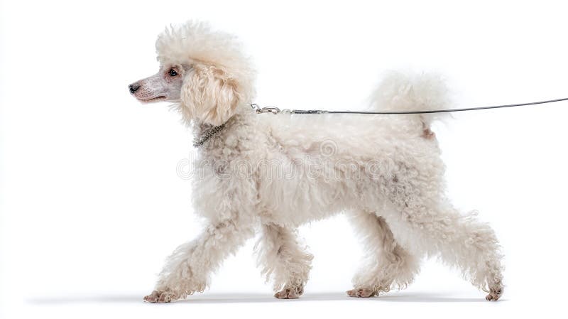 Cute Poodle Walking, Side View Stock Image - Image of portrait, doggy ...