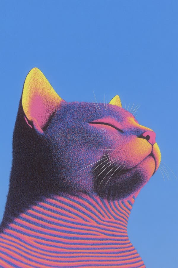 Cute Pop Art Cat Illustration, Generative AI Stock Illustration ...