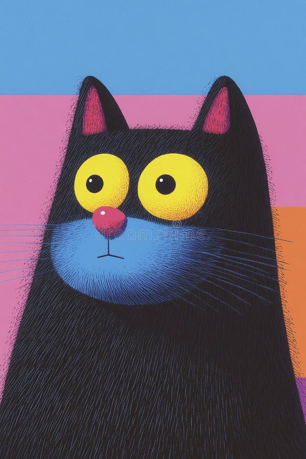 Cute Pop Art Cat Illustration, Generative AI Stock Illustration ...