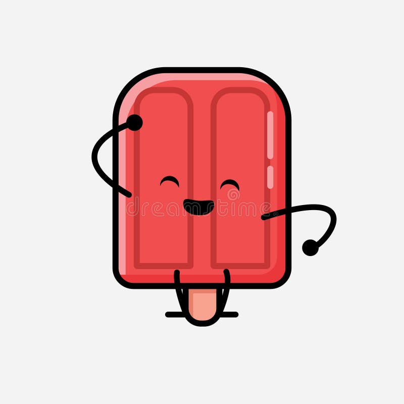 Cute Popsicle Mascot Vector Character in Flat Design Style Stock Vector ...