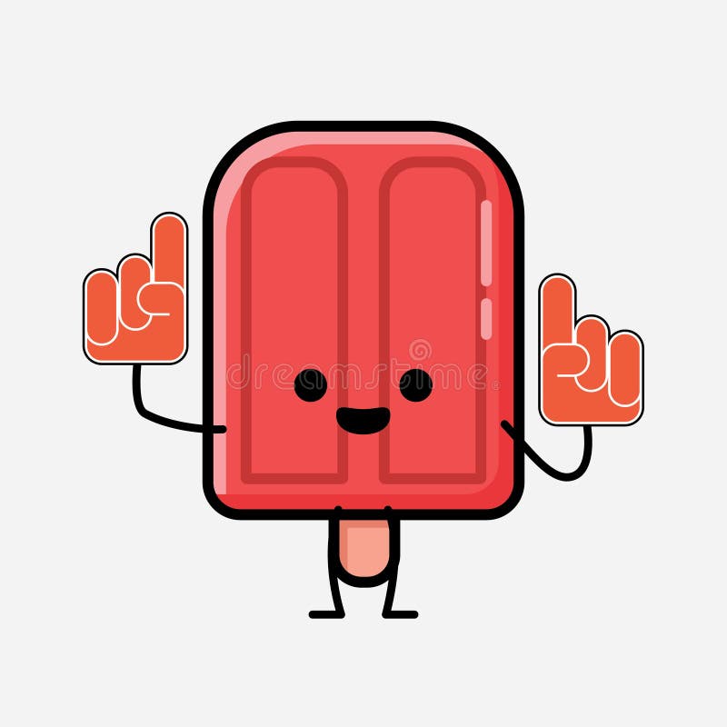 Cute Popsicle Mascot Vector Character in Flat Design Style Stock Vector ...