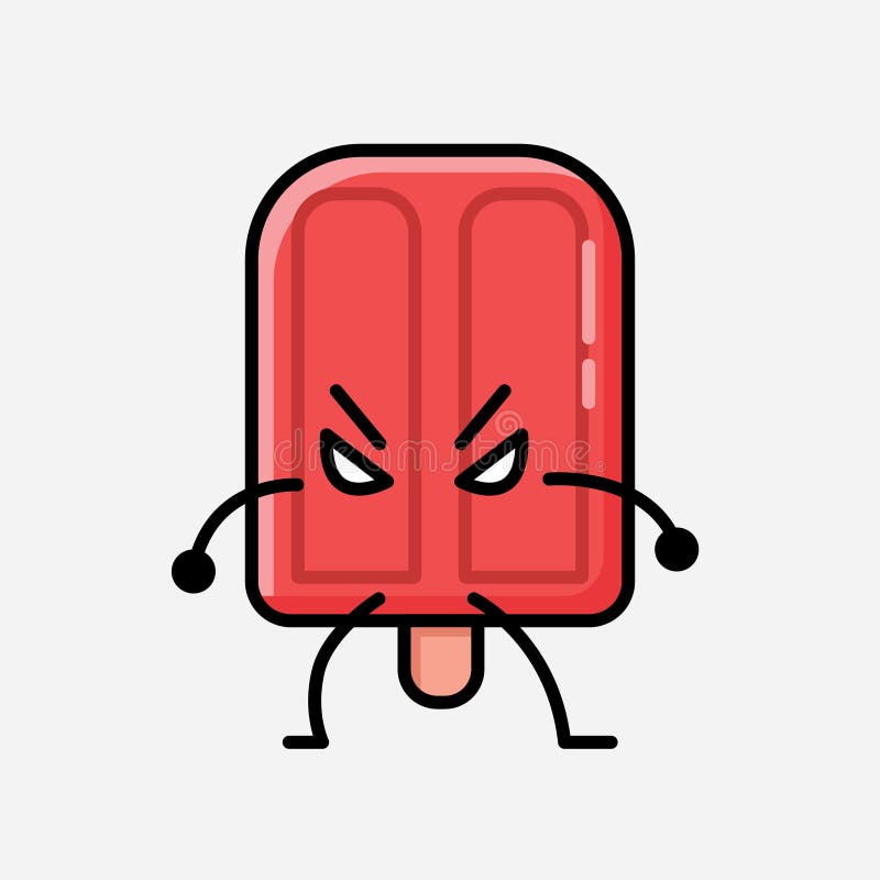 Cute Popsicle Mascot Vector Character in Flat Design Style Stock Vector ...