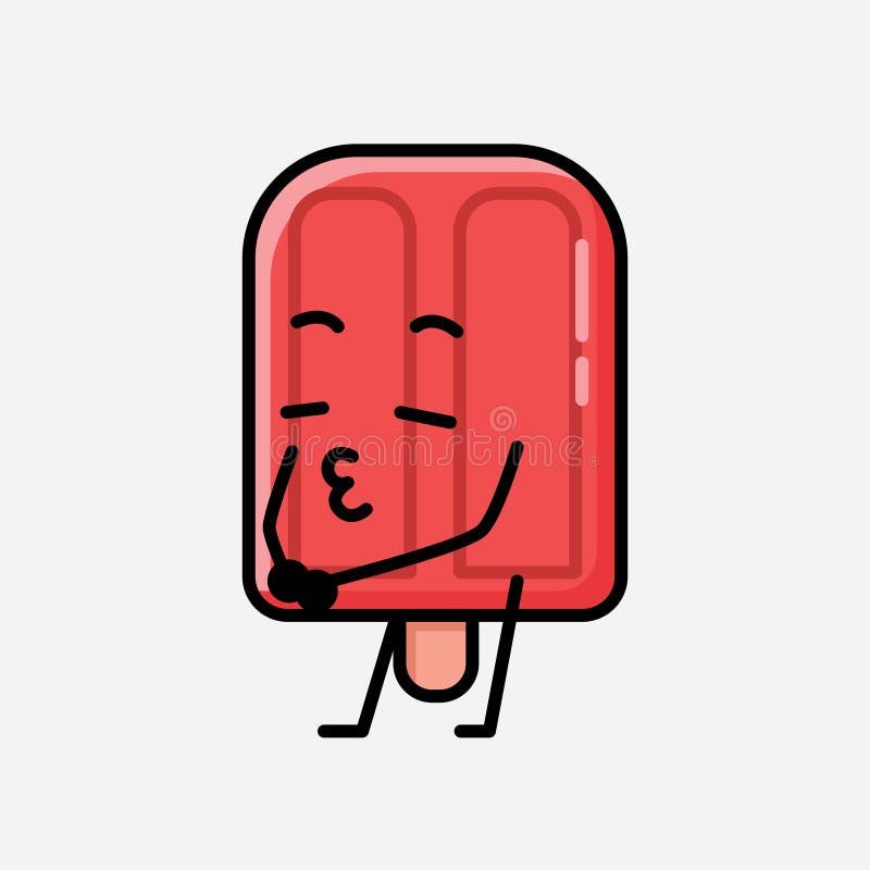 Cute Popsicle Mascot Vector Character in Flat Design Style Stock Vector ...
