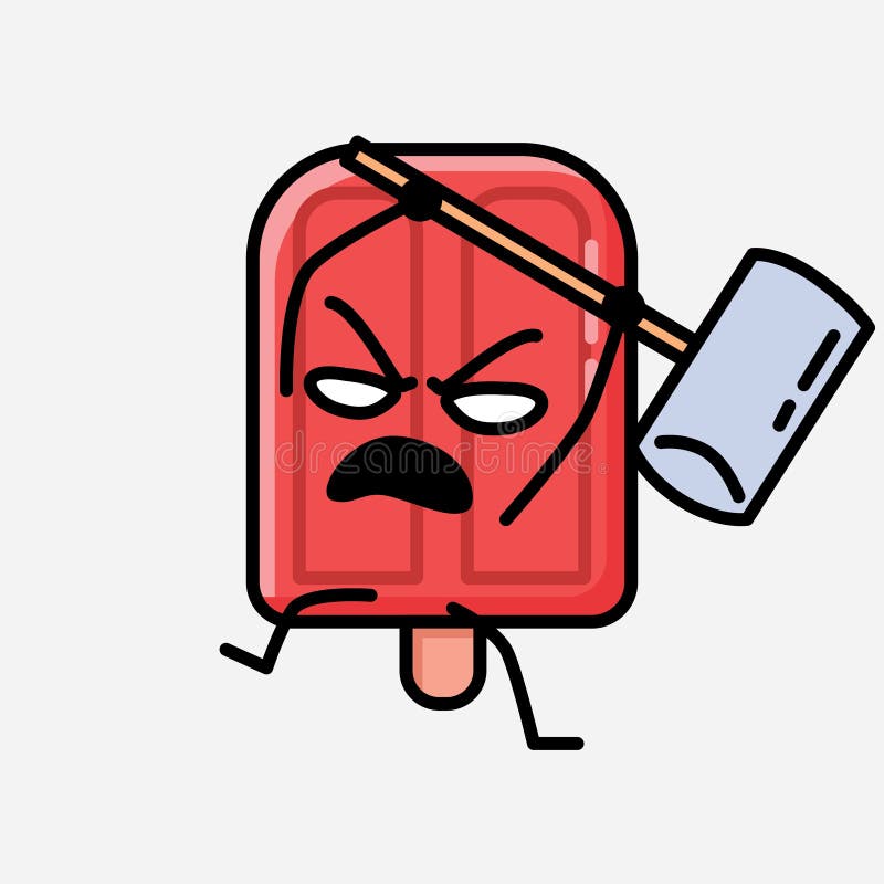 Cute Popsicle Mascot Vector Character in Flat Design Style Stock Vector ...