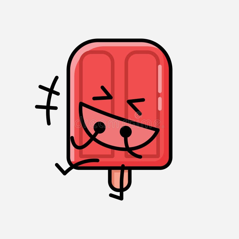 Cute Popsicle Mascot Vector Character in Flat Design Style Stock Vector ...