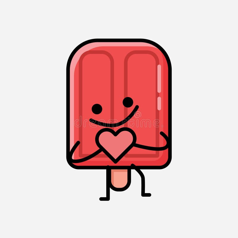 Cute Popsicle Mascot Vector Character in Flat Design Style Stock Vector ...