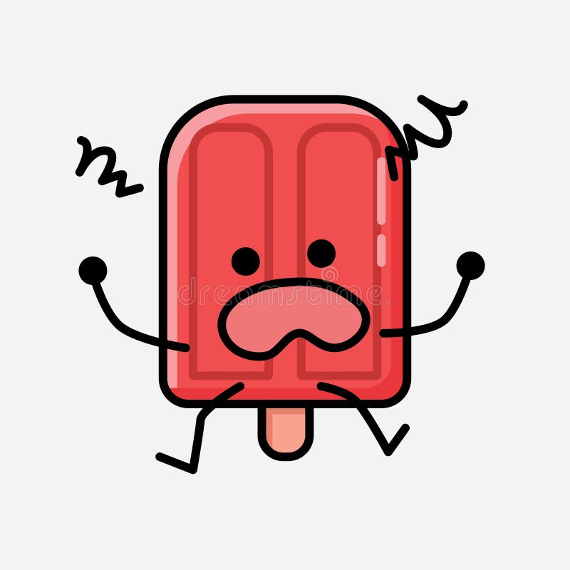 Cute Popsicle Mascot Vector Character in Flat Design Style Stock Vector ...