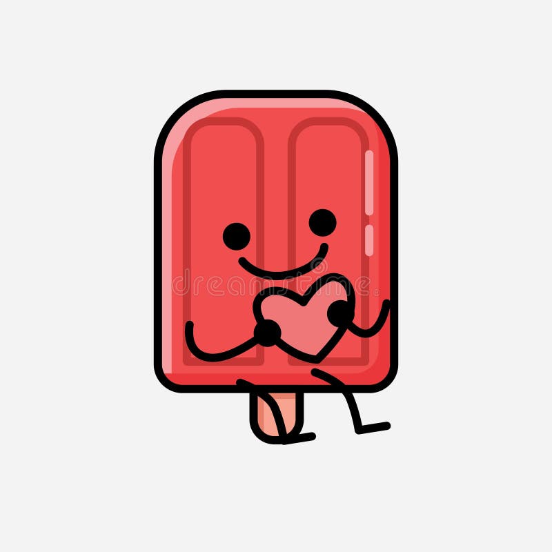 Cute Popsicle Mascot Vector Character in Flat Design Style Stock Vector ...