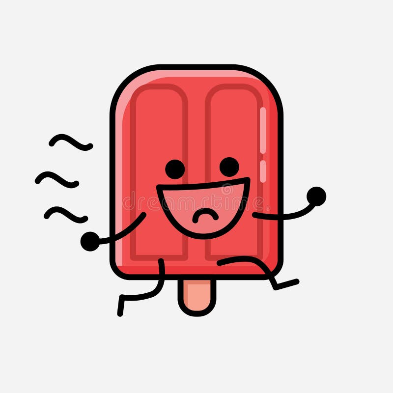 Cute Popsicle Mascot Vector Character in Flat Design Style Stock Vector ...