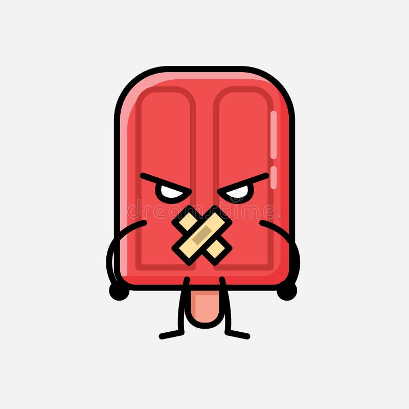 Cute Popsicle Mascot Vector Character in Flat Design Style Stock Vector ...
