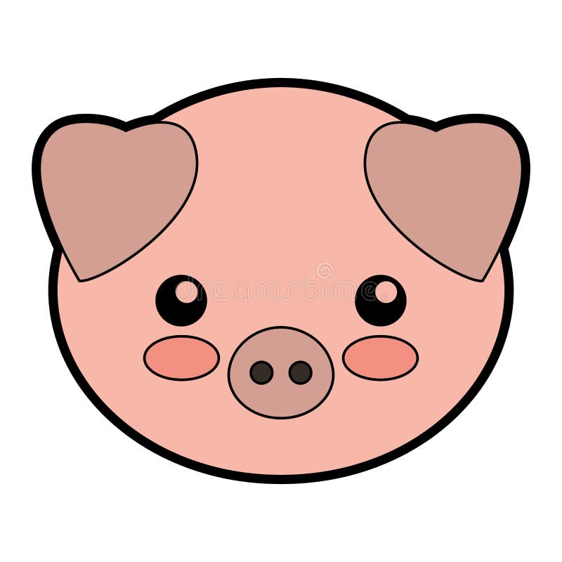 Cute pork cartoon stock vector. Illustration of adorable - 93407669