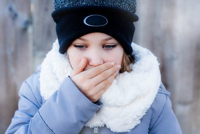 Portrait of a Pretty Little Girl with a Cold or the Flu Stock Photo ... Portrait of a Pretty Little Girl with a Cold or the Flu Stock Photo ...