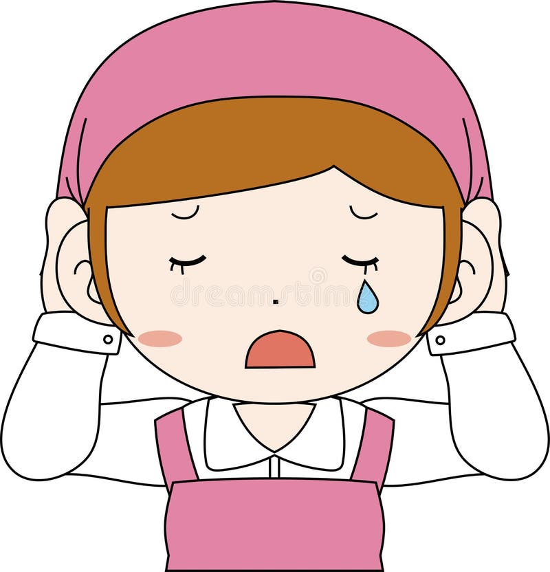 Cute Pose of Female Store Clerk Upper Body Stock Vector - Illustration ...