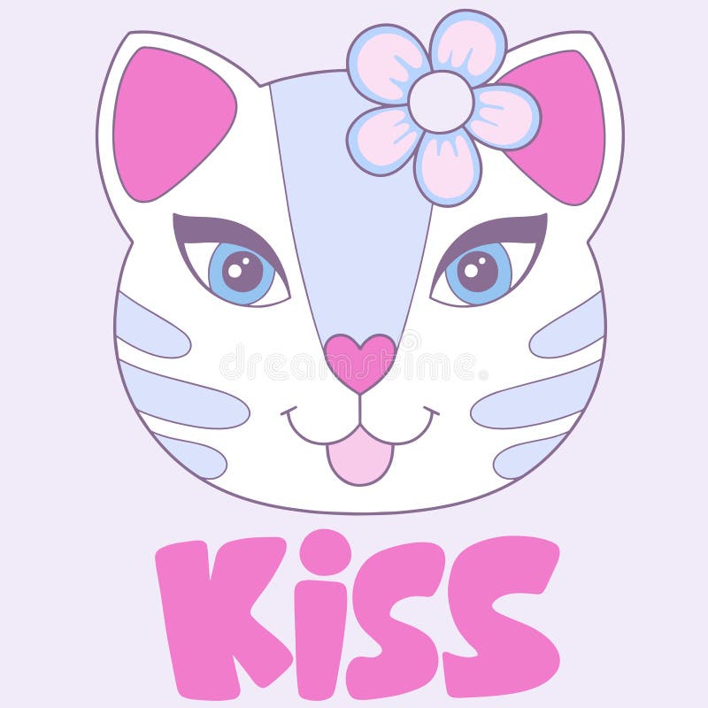 Cute Cat stock illustration. Illustration of meow, character - 179390469