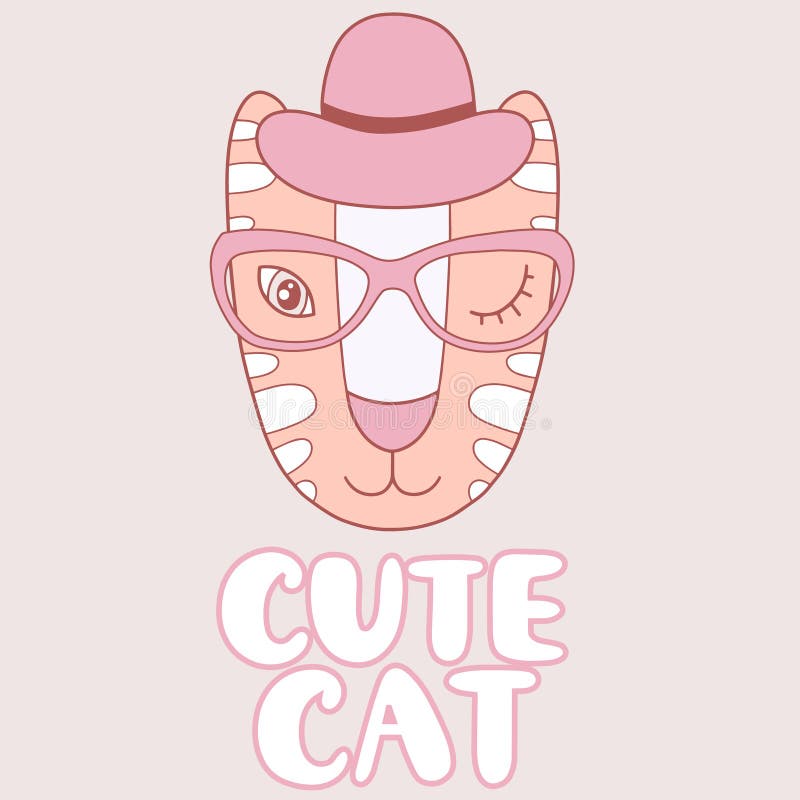 Cute Cat stock illustration. Illustration of funny, eyes - 179390504