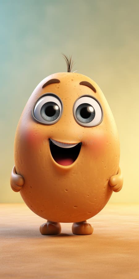 Cute Potato 3d. Generative AI Stock Illustration - Illustration of ...