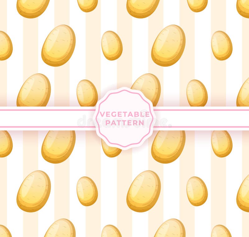 Cute Potato Seamless Pattern. Cute Vegetable Pattern Premium Vector Stock Vector - Illustration ...