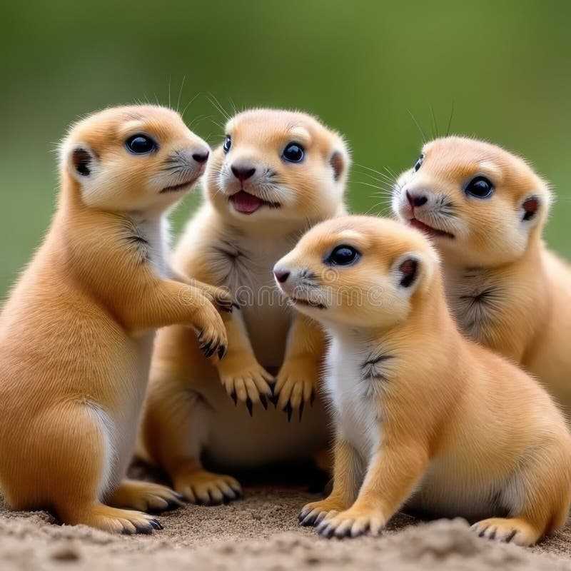 Cute Prairie Dog Puppies stock image. Image of expressions - 363442153