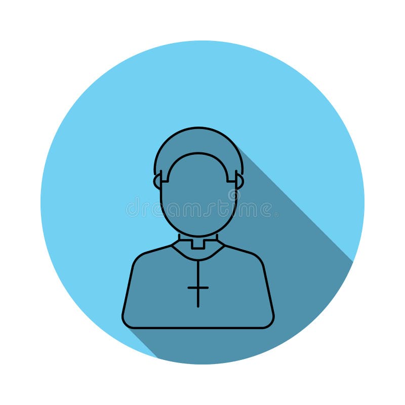 Cute Priest Avatar Icon. Elements of Avatar in Flat Blue Colored Icon ...