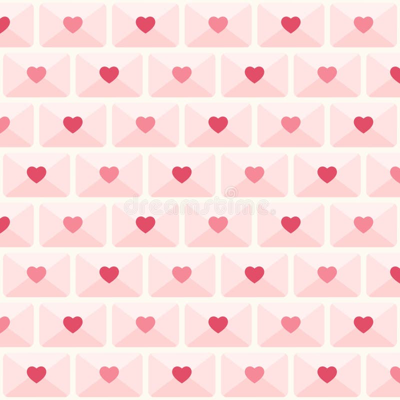 Cute Primitive Retro Pattern with Hearts Stock Vector - Illustration of ...