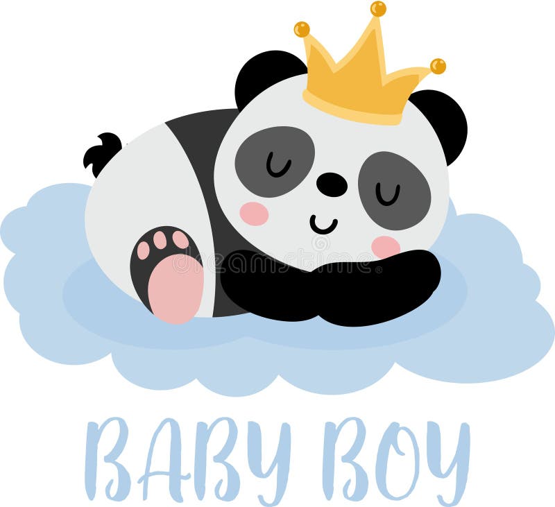 Cute prince panda baby boy stock vector. Illustration of child - 315066651