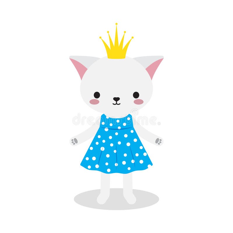 Cute Princess Kitty Vector Illustration Stock Vector - Illustration of ...