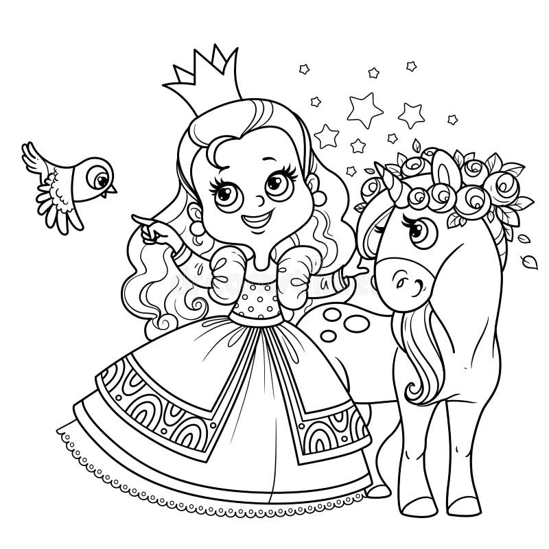 Unicorn Outlined for Coloring Book Isolated on a White Background Stock ... Unicorn Outlined for Coloring Book Isolated on a White Background Stock ...