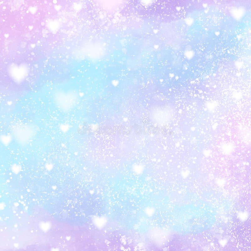 Cute Princess Rainbow Pastel Sky with Cloud Heart Background Stock ...