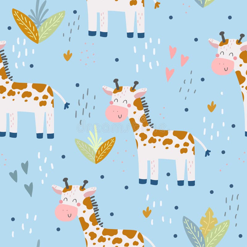 Cute Print Boho Style. Seamless Pattern with Cute Little Bear. Vector ...