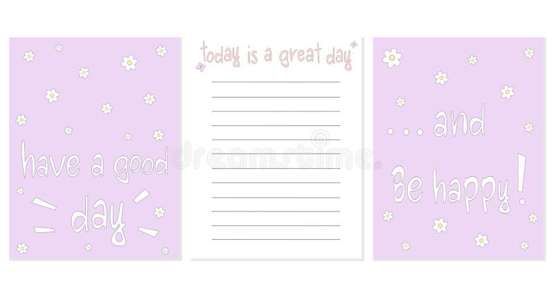 Cute Printable Design Template for Notebook with Positive and ...