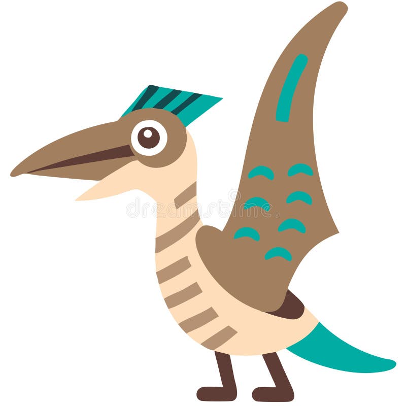 Cute Pterodactyl Vector Illustration Cartoon Dinosaur with Abstract ...
